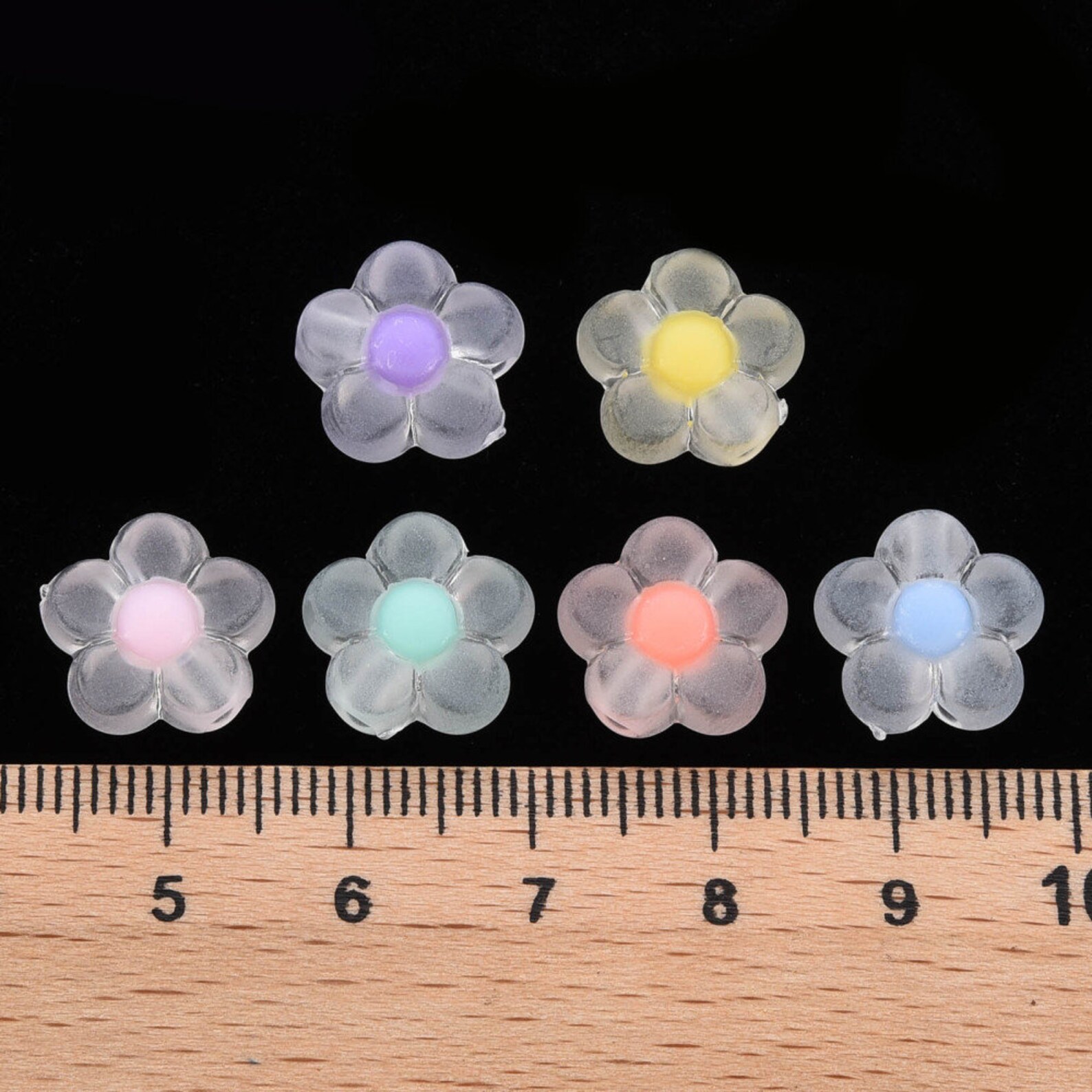 Frosted Colorful Acrylic Flower Beads for Jewelry Making - Etsy