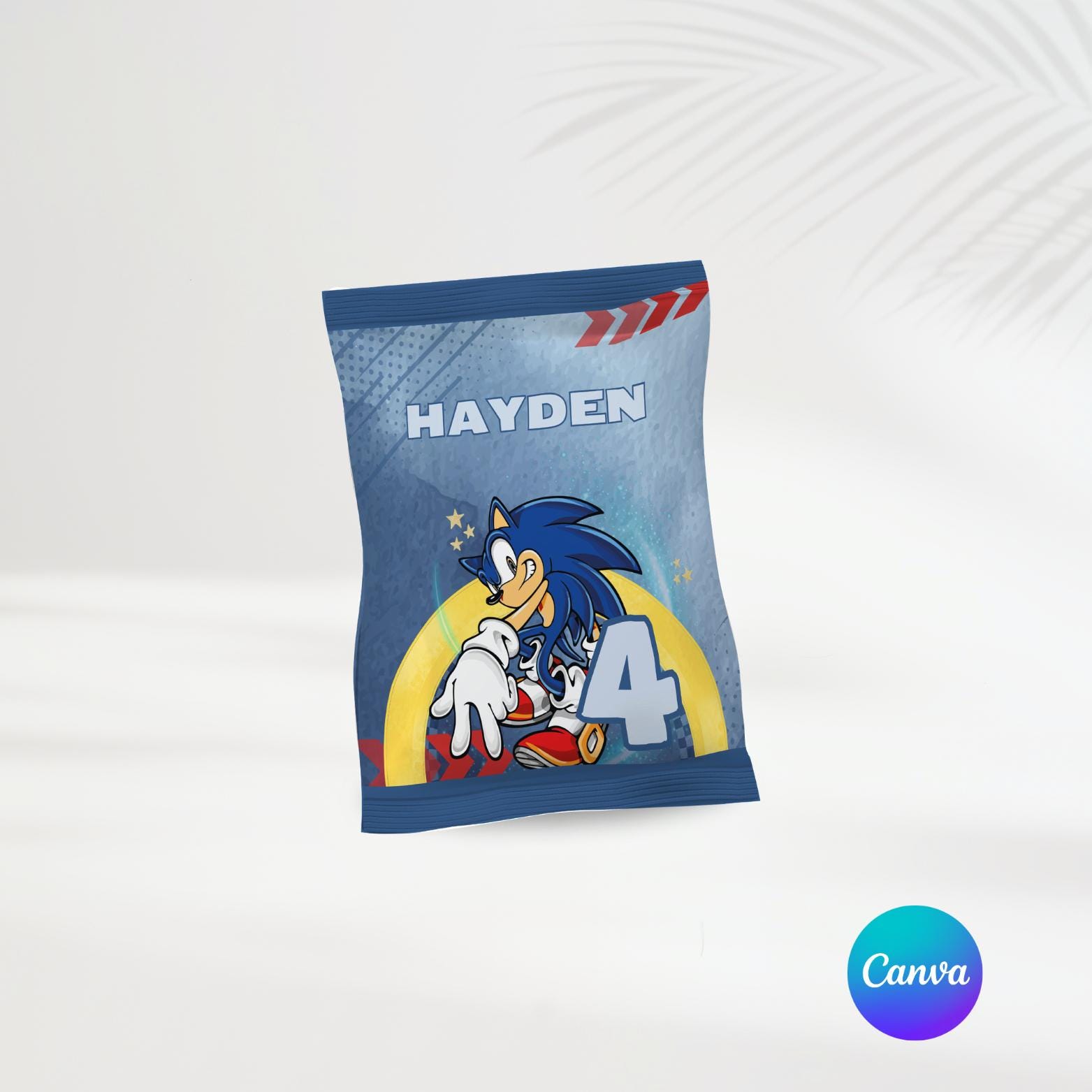 Sonic the Hedgehog Party Welch's Candy Bag | Editable Template | Sonic ...
