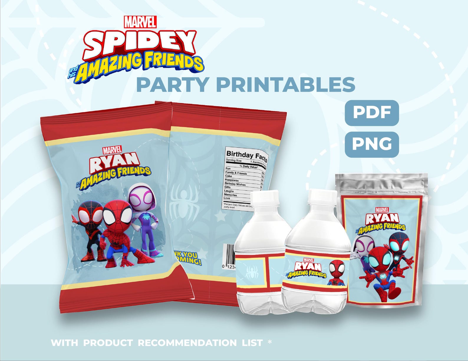 Spidey and His Amazing Friends Party Template PRINTABLES Custom Name ...
