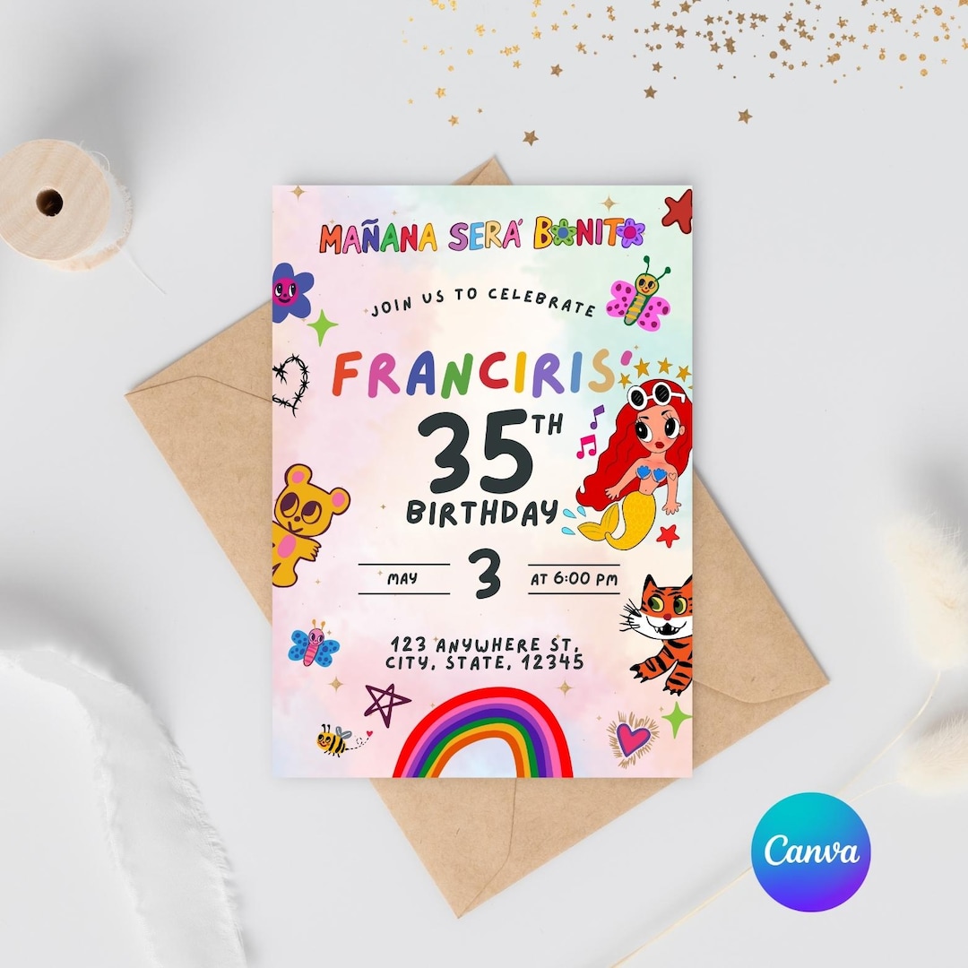 Manana Sera Bonito Party Invitation | Editable Template | Karol G E ...