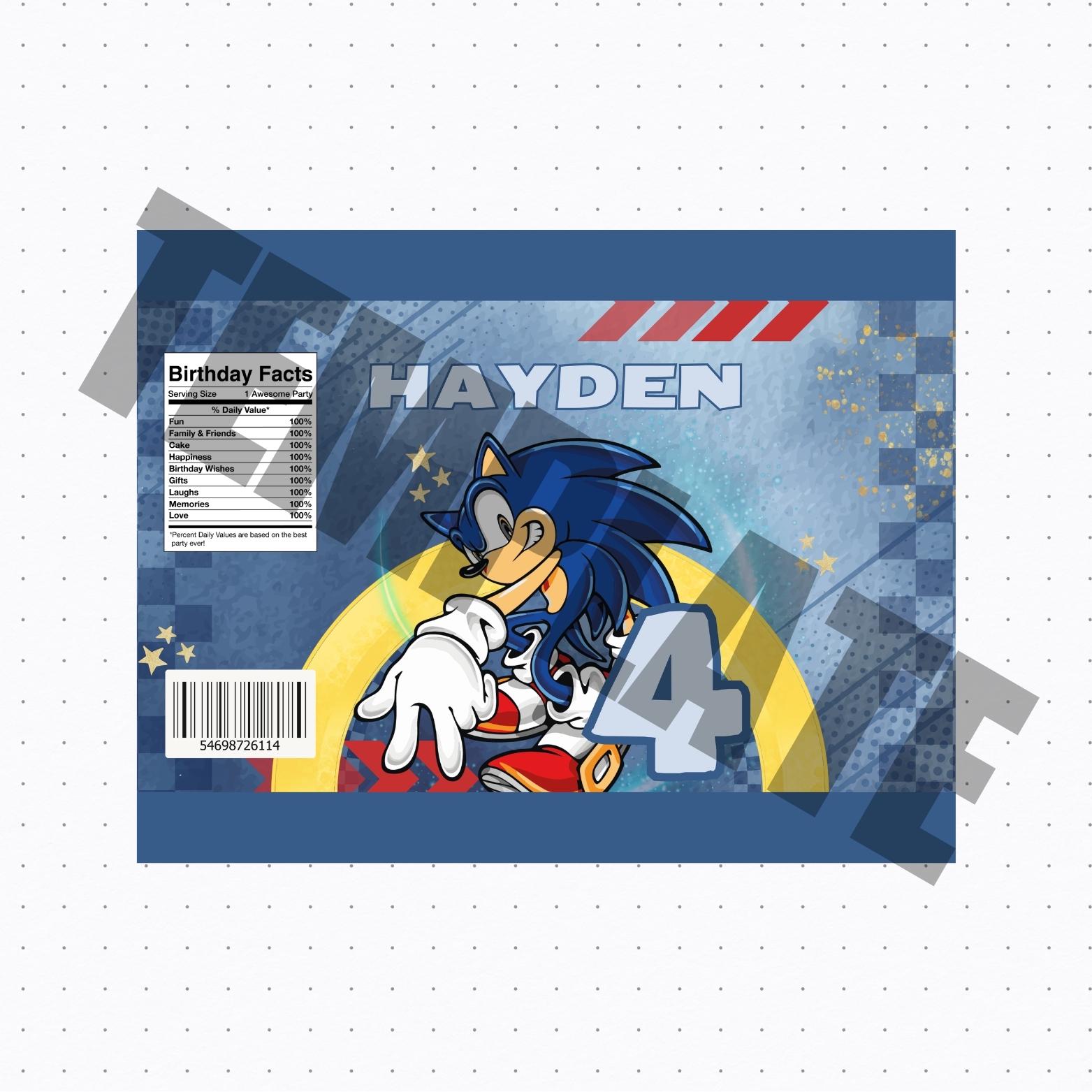 Sonic Party BUNDLE | Editable Templates | Sonic Chip Bags | Sonic Water ...