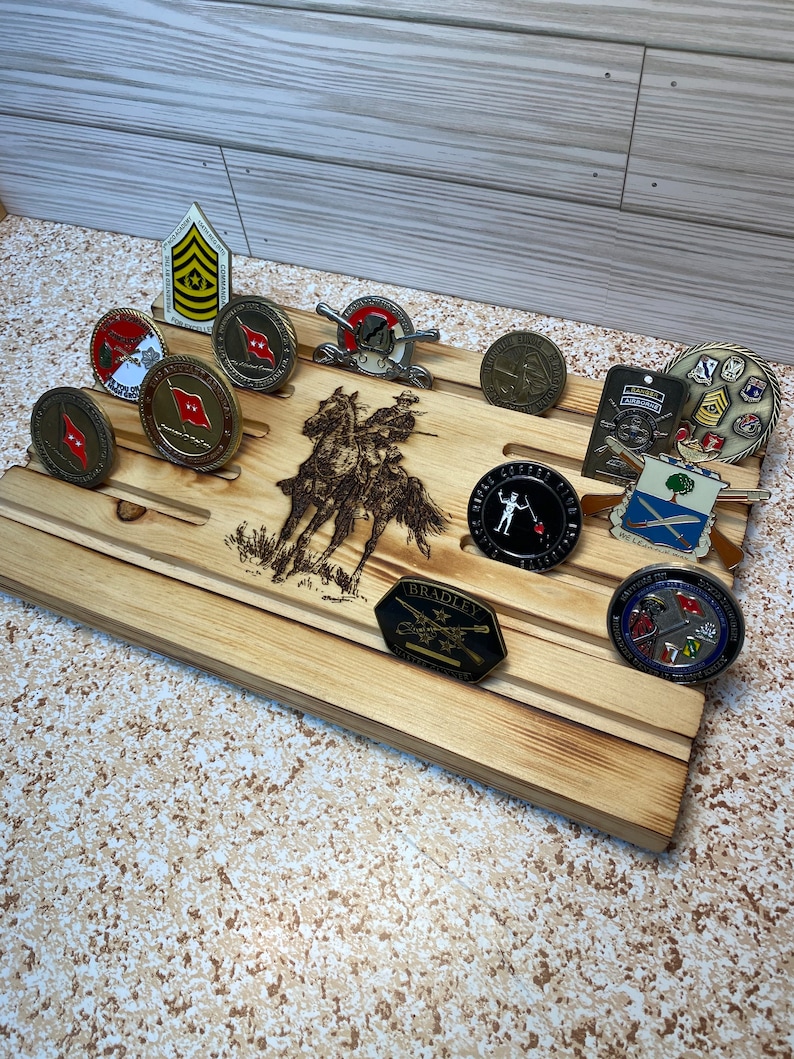 Handmade Wooden Challenge Coin Display: Military Gift - Etsy
