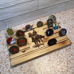 Handmade Wooden Challenge Coin Display: Military Gift - Etsy