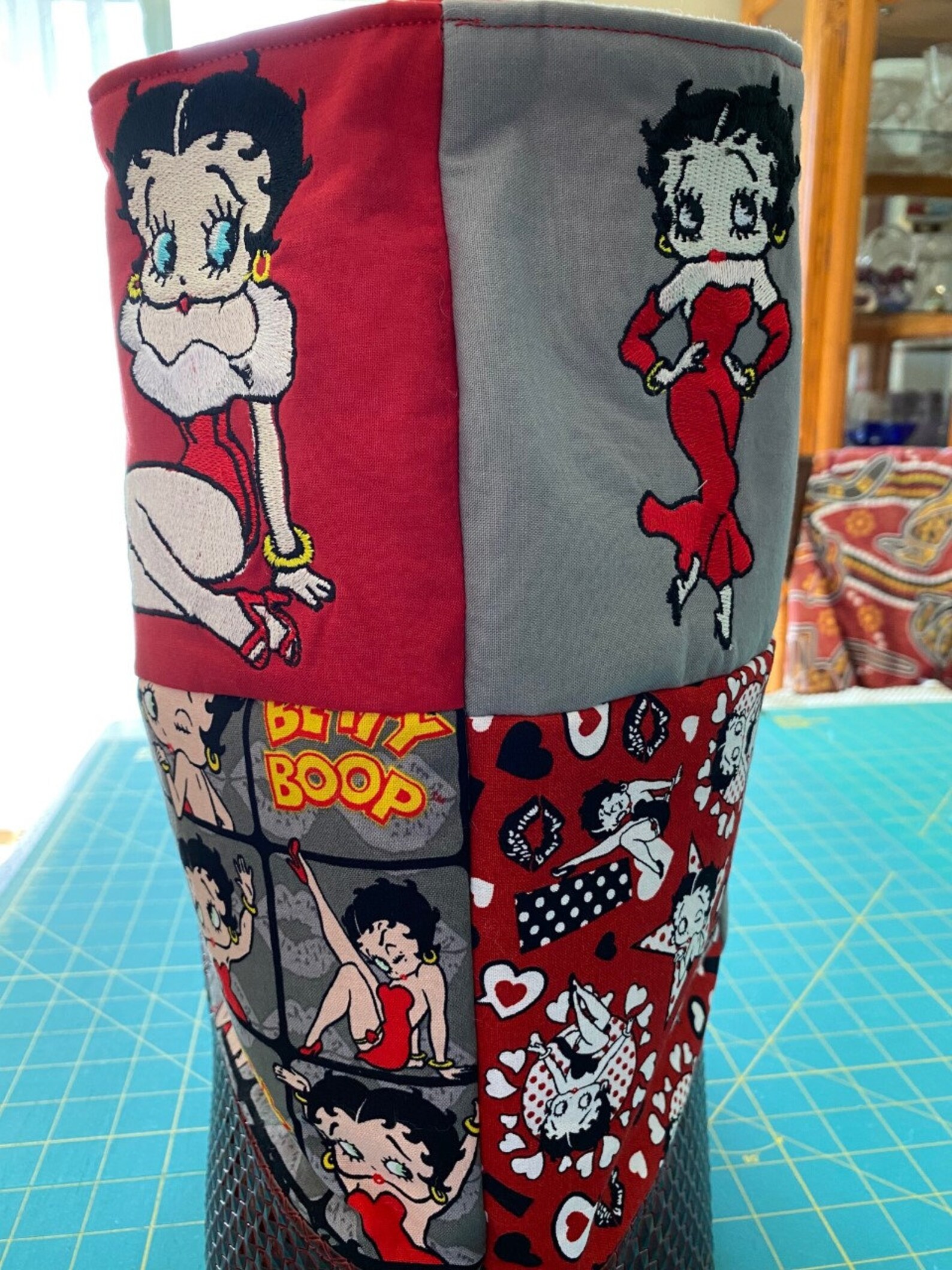 Embroidered Quilt Betty Boop Theme Tote, Shoulder, Grocery Bag - Etsy