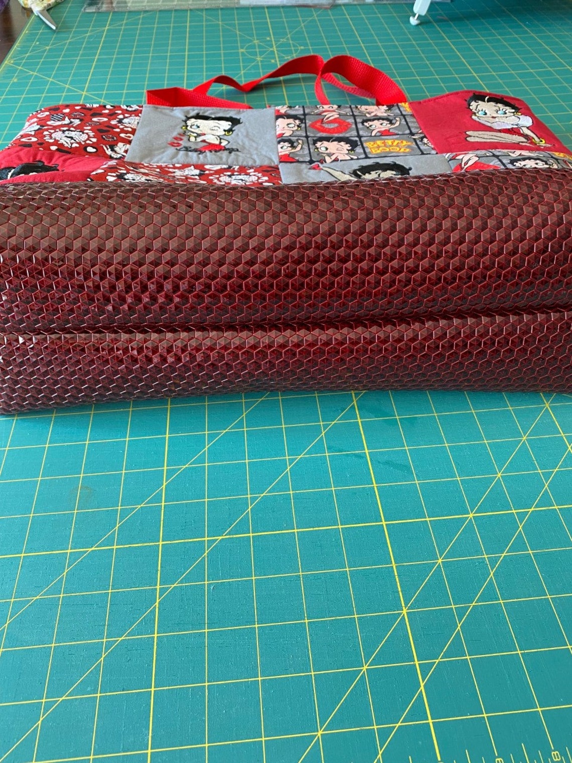 Embroidered Quilt Betty Boop Theme Tote, Shoulder, Grocery Bag - Etsy