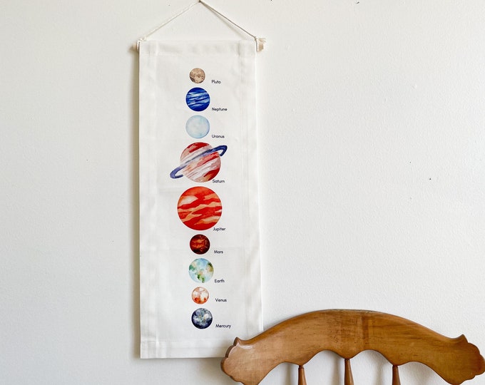Solar System Poster Chart | Planet Chart | Boy Nursery Decor ...