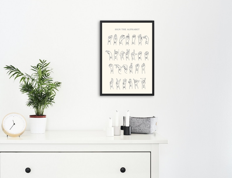 ASL Poster American Sign Language Poster Sign Language - Etsy