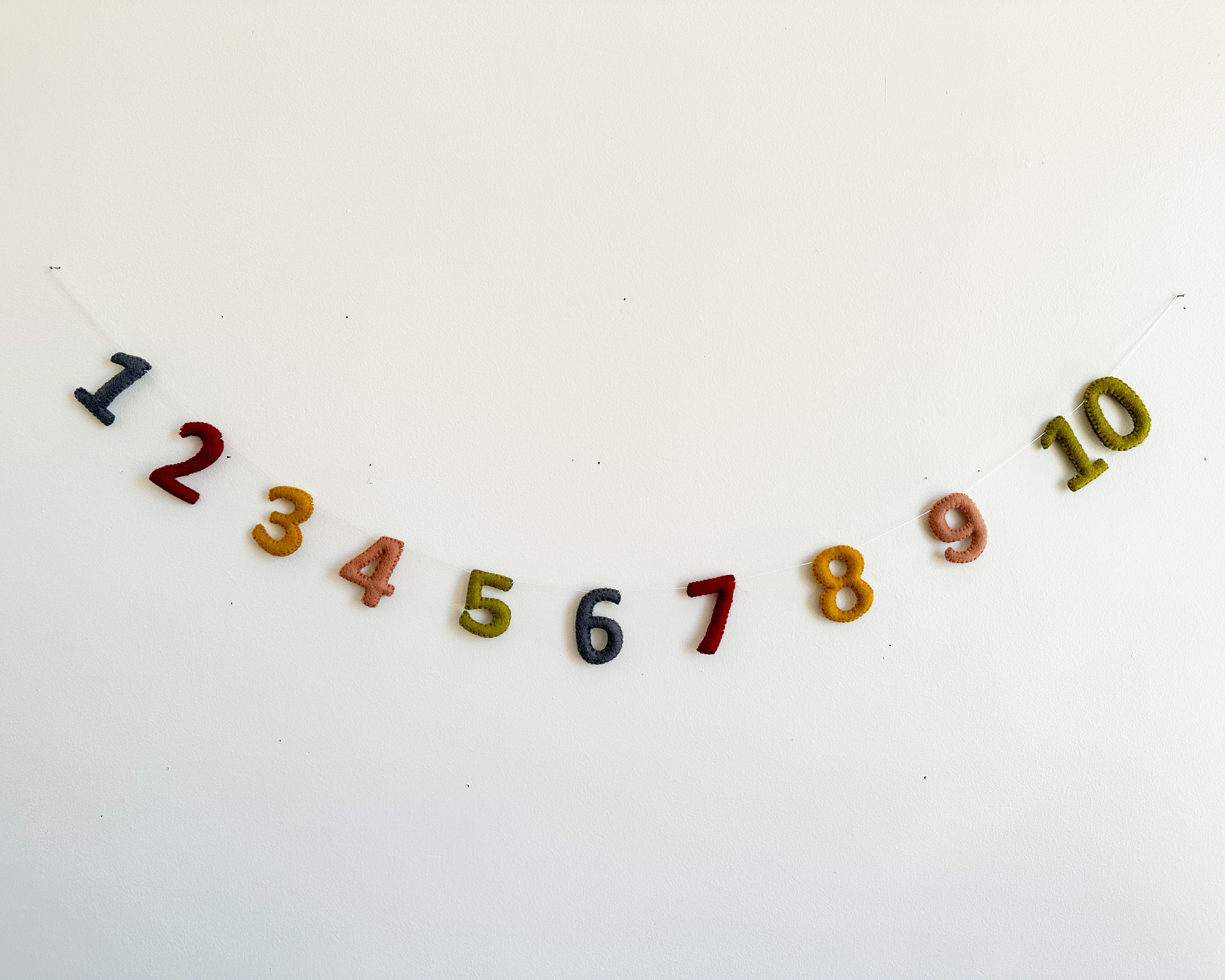 Numbers Garland Felt - 123 Garland - Counting - Rainbow Boho Vibes - Etsy