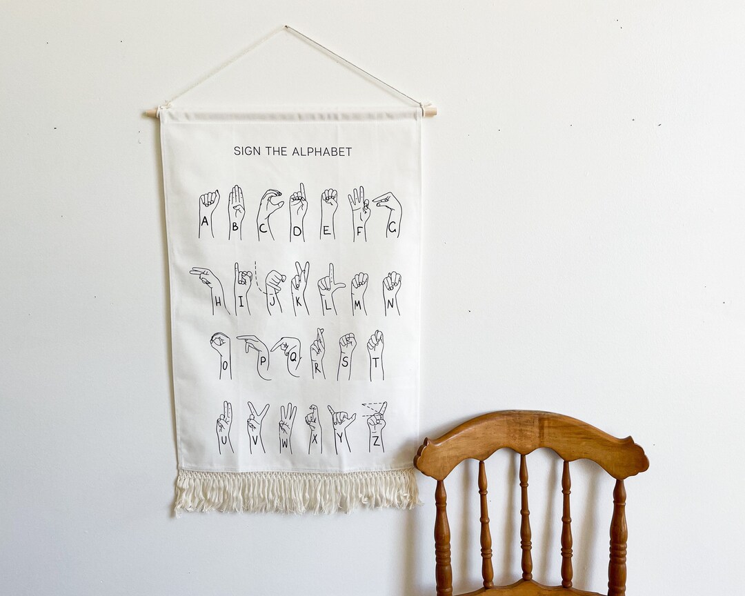 ASL Poster American Sign Language Tapestry - Etsy
