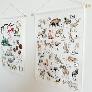 ABC Woodland Poster - Alphabet Numbers Tapestry Back to School ...