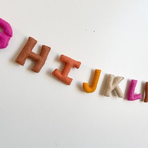 Alphabet Garland Felt ABC Garland Wall Hanging Eclectic Pink Boho Girls ...
