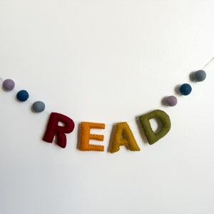 Read Sign - Read Garland Banner in Rainbow - Etsy