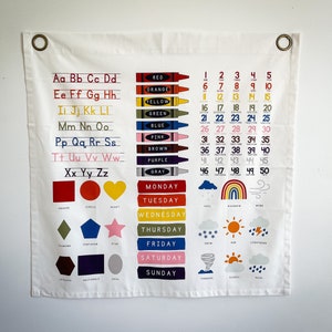 Educational Poster Alphabet Numbers Weather Shapes Colors & Days of the ...