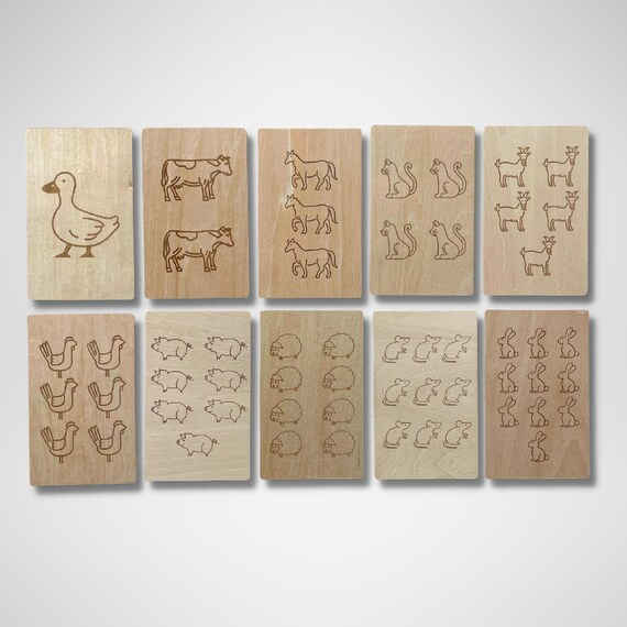 Toys Toys & Games Wood burned Number flash cards for toddler's gift ...