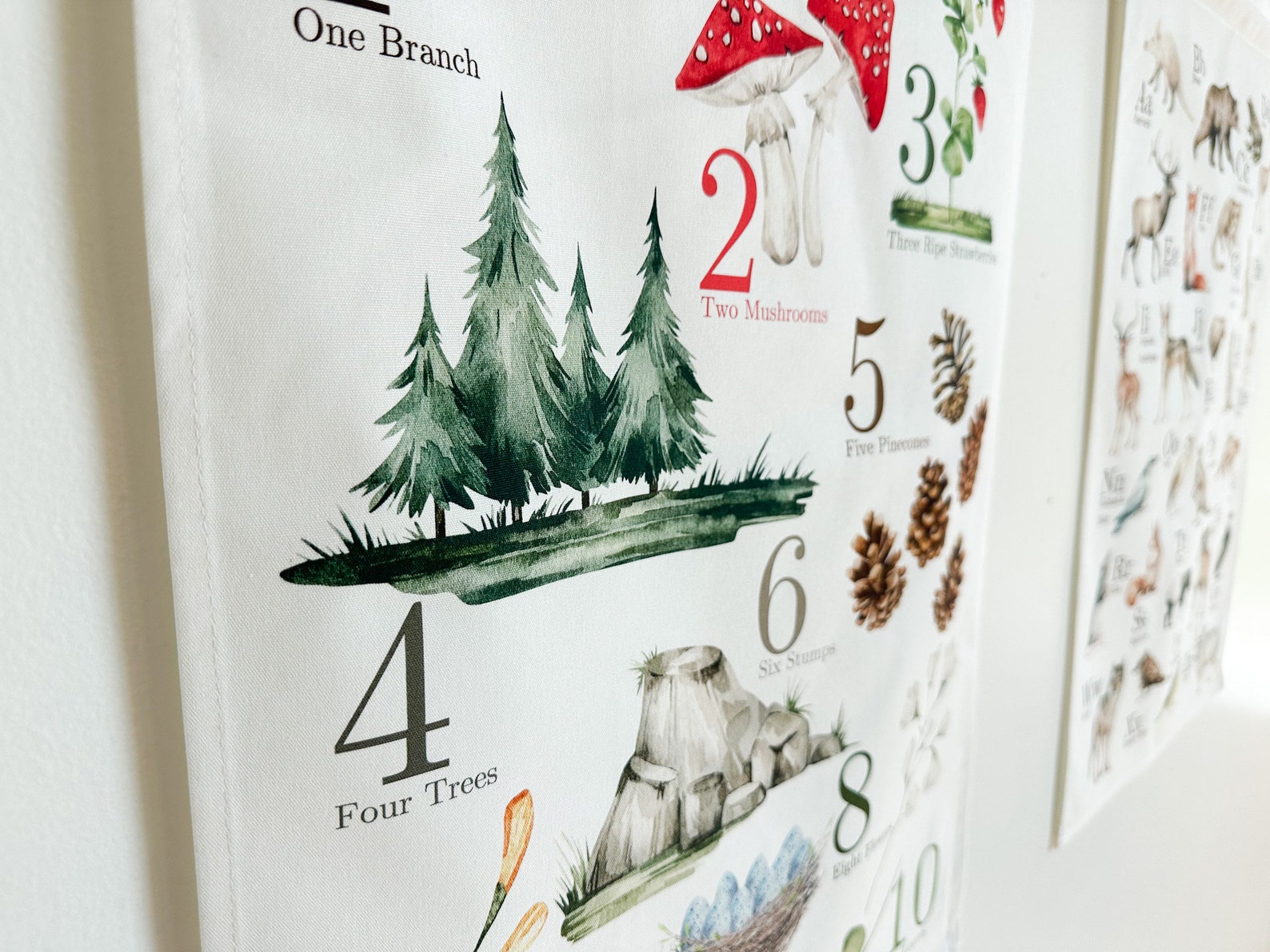 ABC Woodland Poster - Alphabet Numbers Tapestry Back to School ...