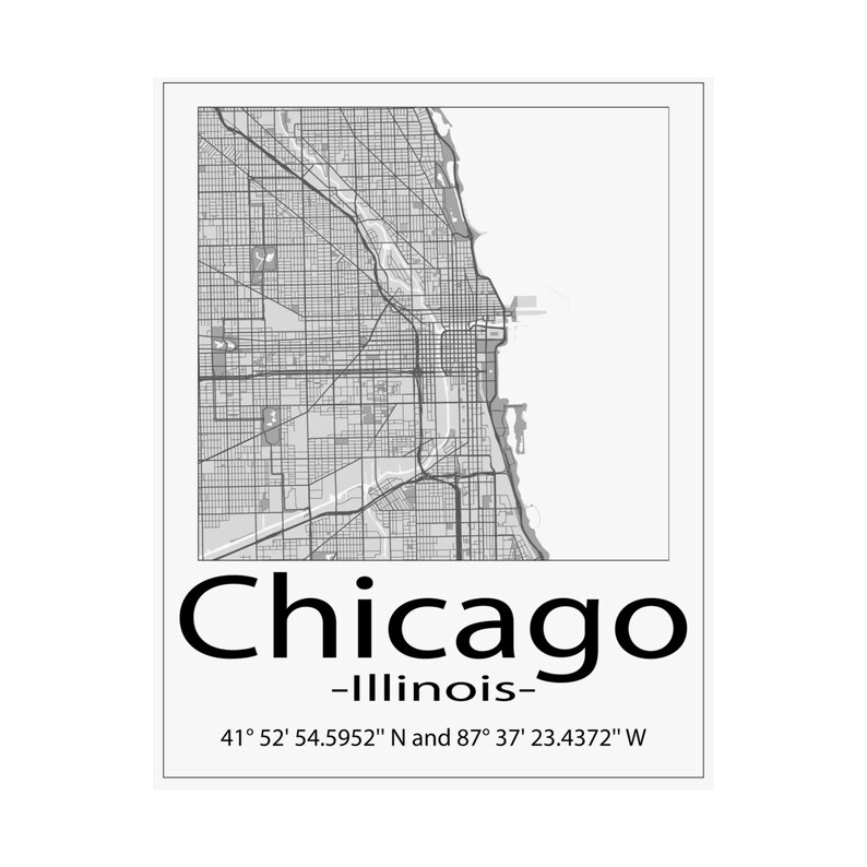 Chicago Illinois Map Poster - Etsy