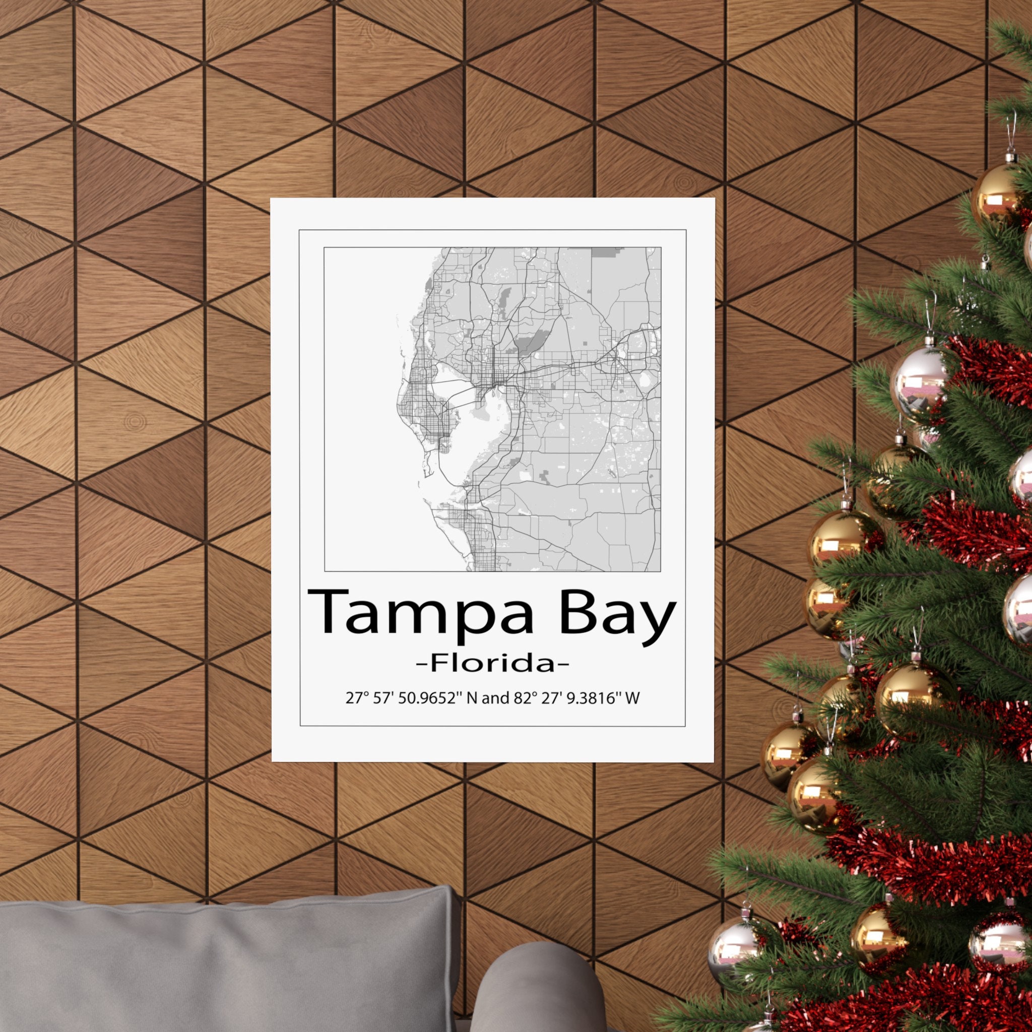 Tampa Bay Florida Map Poster - Etsy