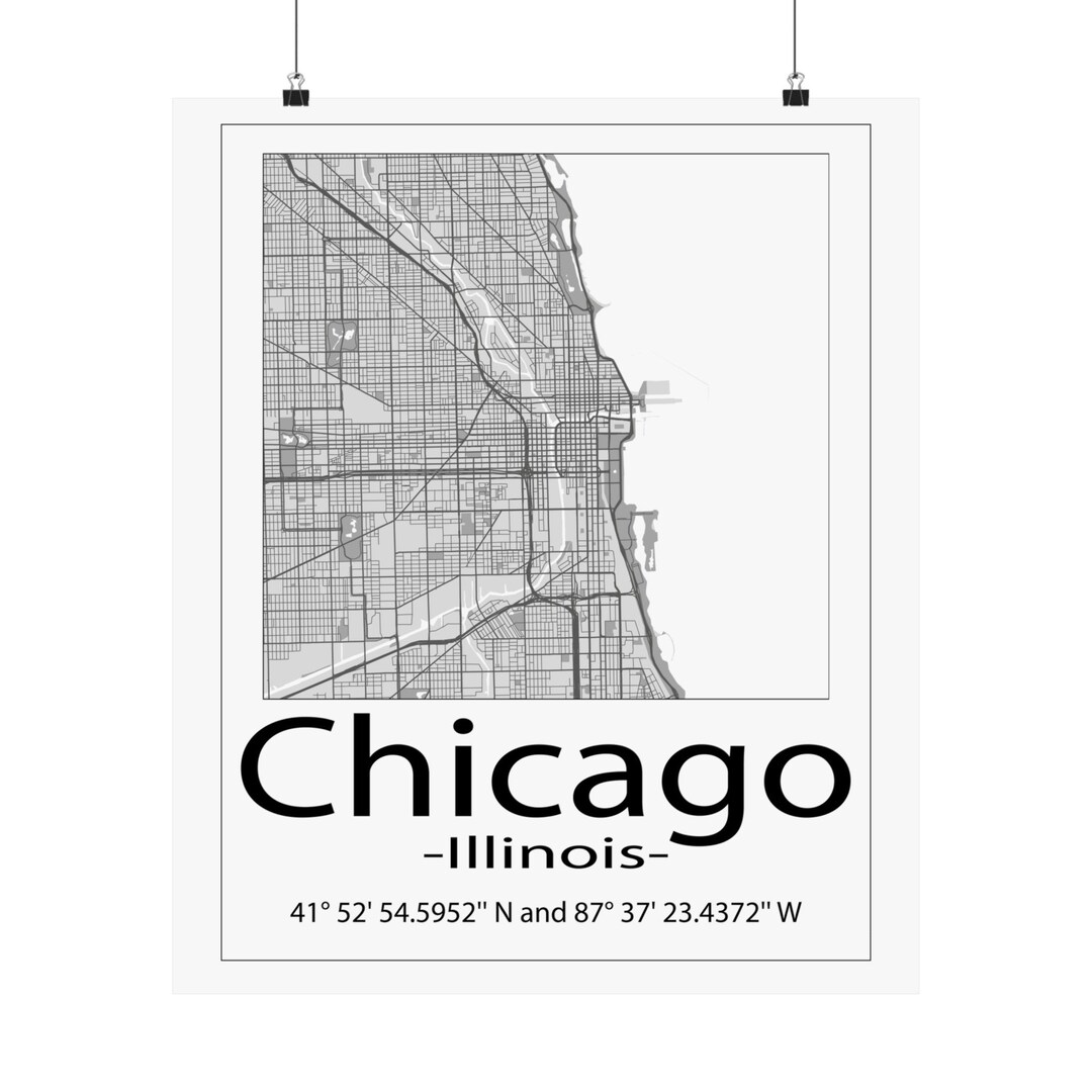 Chicago Illinois Map Poster - Etsy