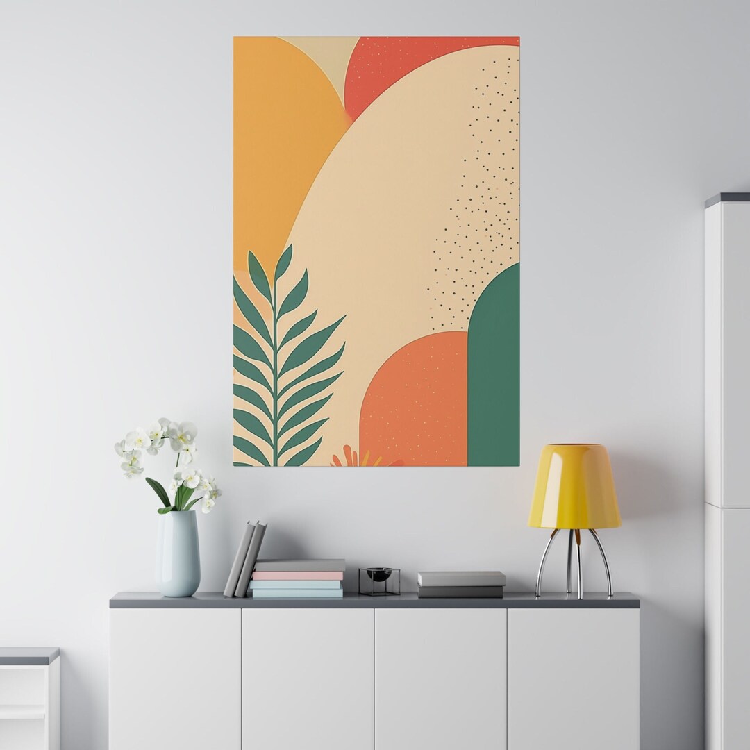 Boho Plant Design on Matte Canvas - Etsy