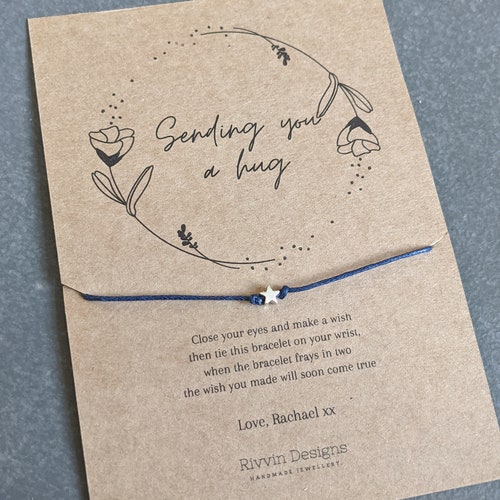 Sending A Hug Wish Bracelet Friendship Bracelet Lockdown Etsy Uk