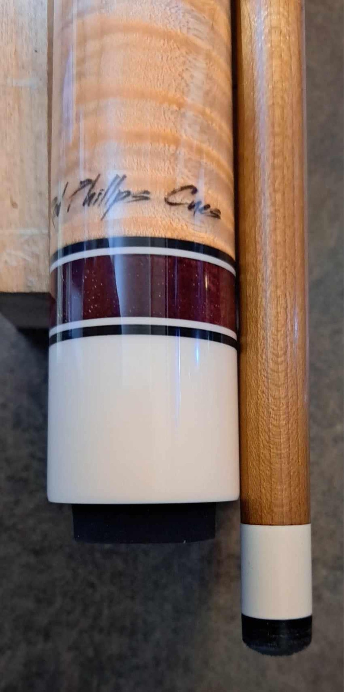 Purpleheart Into 5A Quality Curly Maple Handle Pool Cue WITH Torrified ...