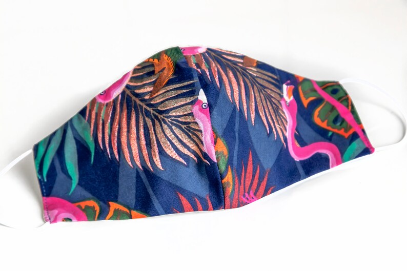Tropical Face Mask, Fun Flamingo Pattern Mask, Stretchable Earloops ...