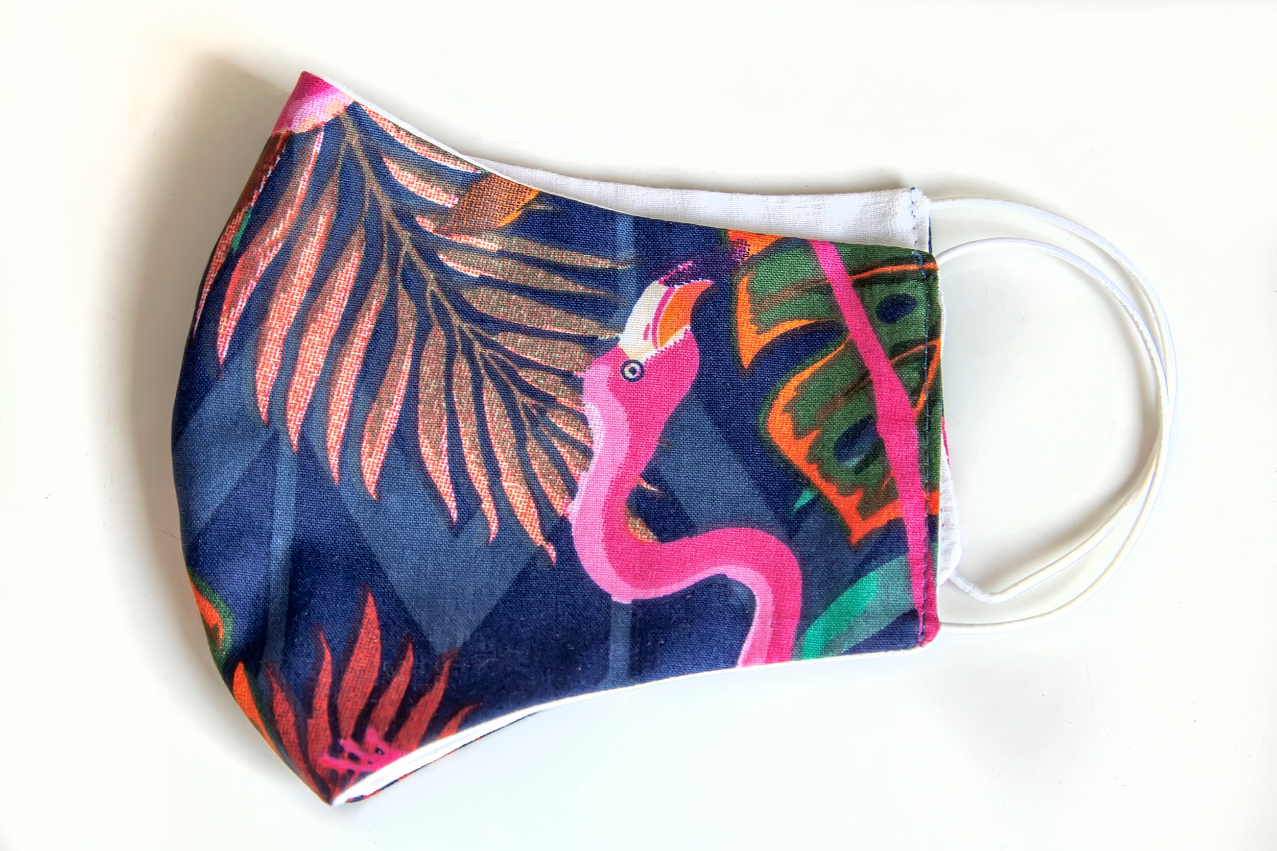 Tropical Face Mask, Fun Flamingo Pattern Mask, Stretchable Earloops ...