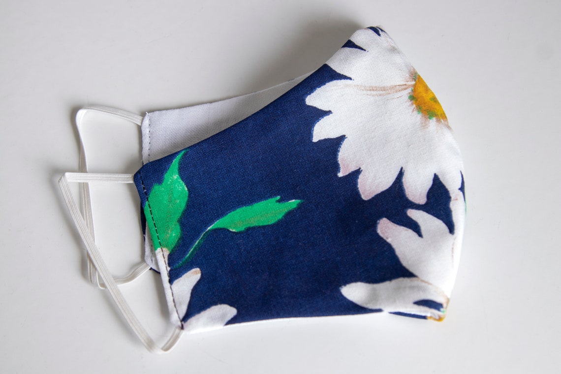 Daisy Flower Face Mask, Fun Pattern Mask, Stretchable Earloops ...