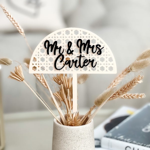 Rattan Wedding Cake Topper - Etsy