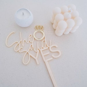 She Said YES Cake Topper | Engagement Cake Topper | Bride to Be Cake ...