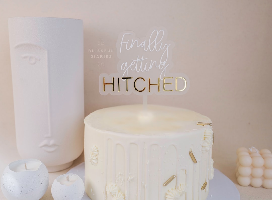 Finally Getting Hitched Double Layer Acrylic Cake Topper | Postponed ...