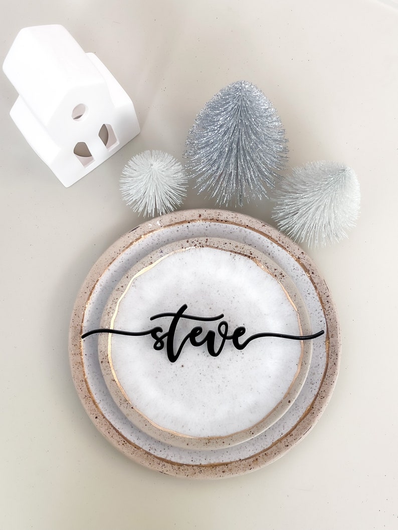 Custom Acrylic Place Cards With Glyph/tail CUSTOM NAME Tags - Etsy