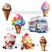 Watercolor Ice-cream Elements Clipart Bundle Ice-cream - Etsy