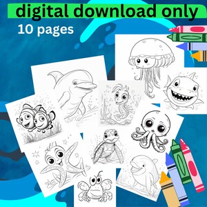 10 Coloring Pages for Kids Digital Downloads Kids - Etsy