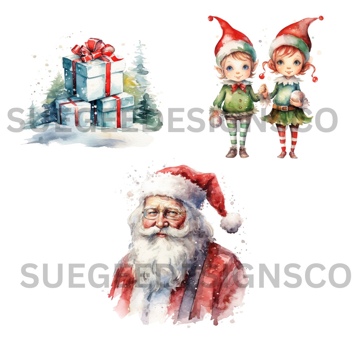 Christmas North Pole PNG, Watercolor Clipart Bundle,digital Planner ...