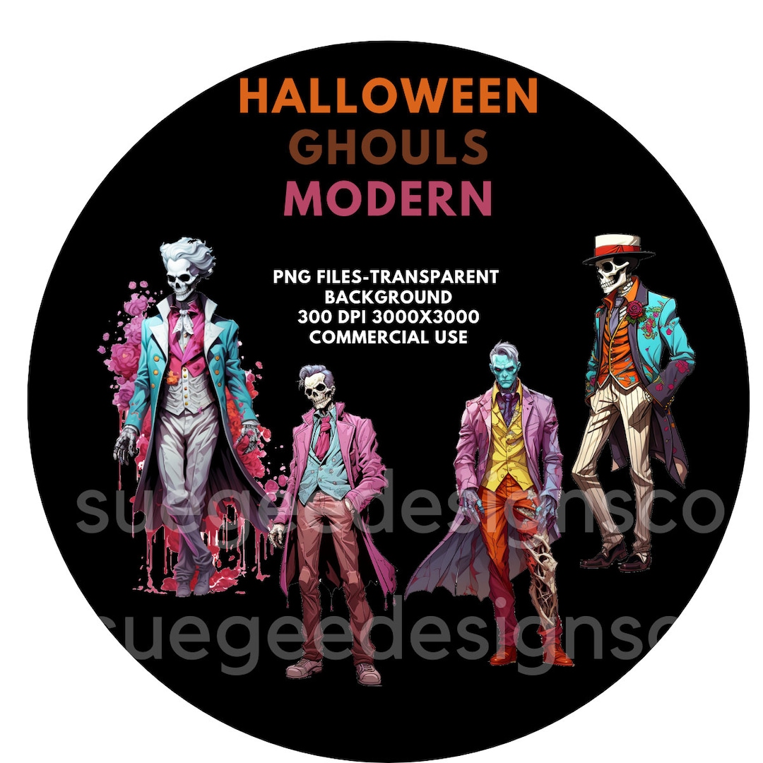 HALLOWEEN Modern Ghouls Men PNG Clip Art Setpng Digital - Etsy