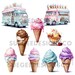 Watercolor Ice-cream Elements Clipart Bundle Ice-cream - Etsy