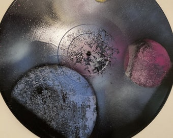 Wall Art. Print of Planets on an Image of a Vinyl Record style 1 - Etsy