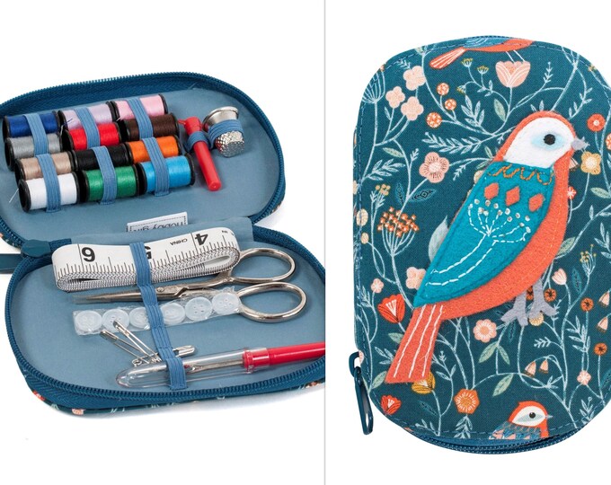 Small Sewing Kit Trimmed With Repurposed Vintage Lace & Linen, Travel ...