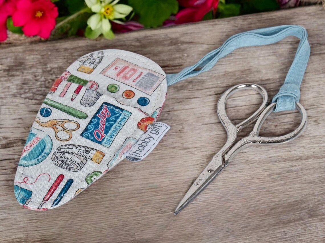 EMBROIDERY SCISSORS in a CASE 'notions' Design Fabric Case - Etsy