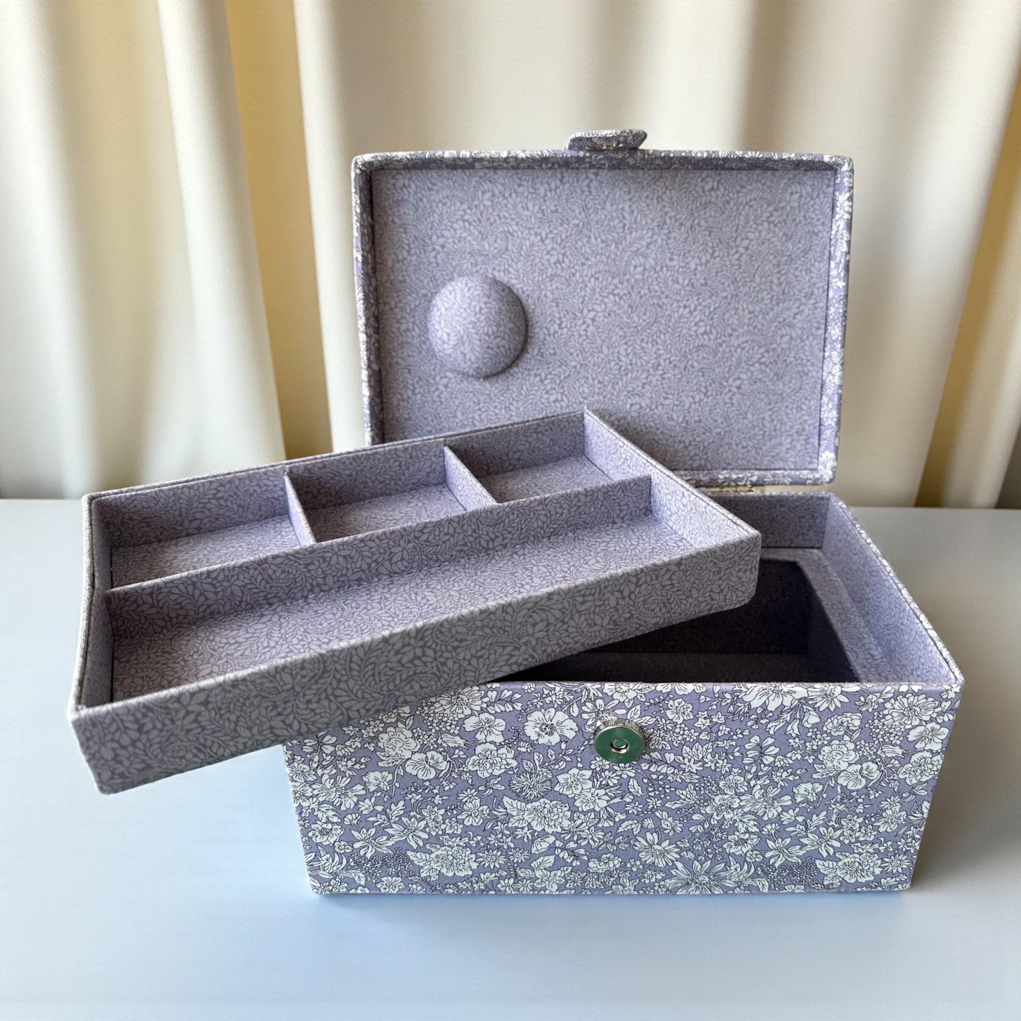 Pretty Liberty Sewing Box in Lilac & White Floral Cotton Print - Etsy