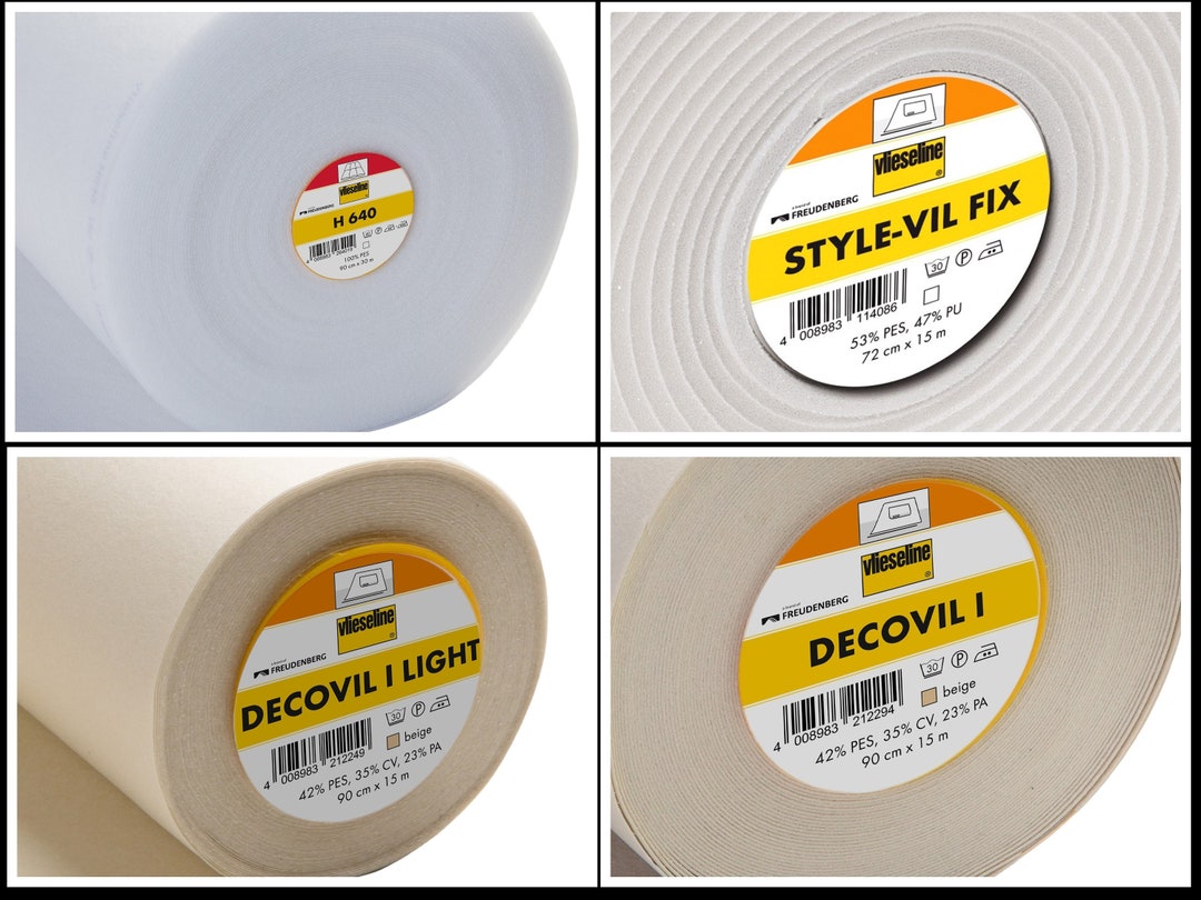 2m MIXED FUSIBLE INTERFACING Pack: 1/2m of Decovil, Decovil Lt, H640 ...