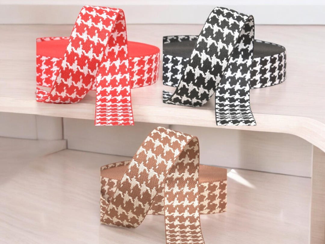 HOUNDSTOOTH WEBBING 38mm 3 Colours Available - Etsy