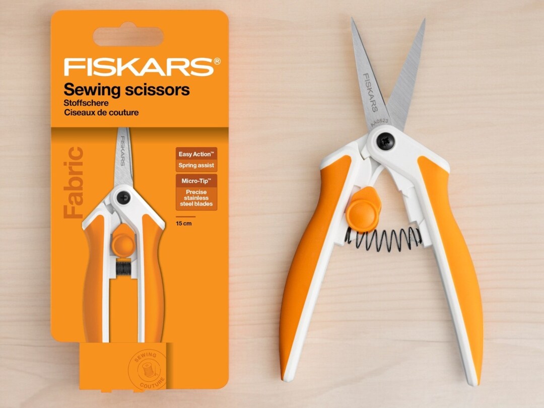 FISKARS EASY ACTION Soft Grip Micro Tip Scissors 15cm Super Sharp ...