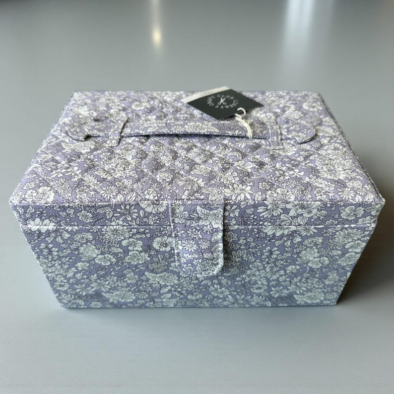 Pretty Liberty Sewing Box in Lilac & White Floral Cotton Print - Etsy