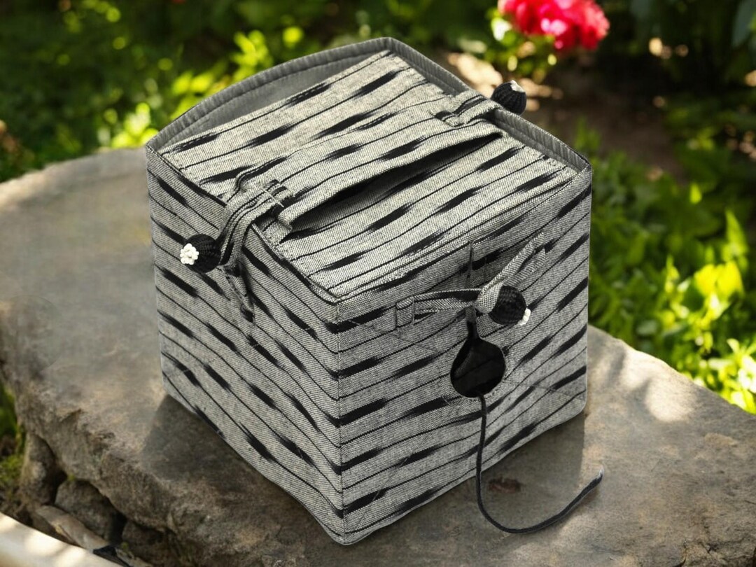 Lantern Moon KNIT OUT BOX. Luxurious Yarn Storage Box Ikat Design - Etsy