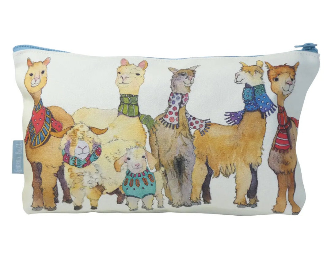 ZIPPED POUCH 'alpacas and Friends' Design Fun Alpacas - Etsy