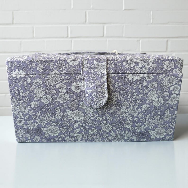 Pretty Liberty Sewing Box in Lilac & White Floral Cotton Print - Etsy