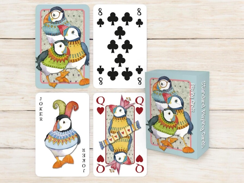 WOOLLY PUFFINS Playing Cards With a Storage Tin - Etsy