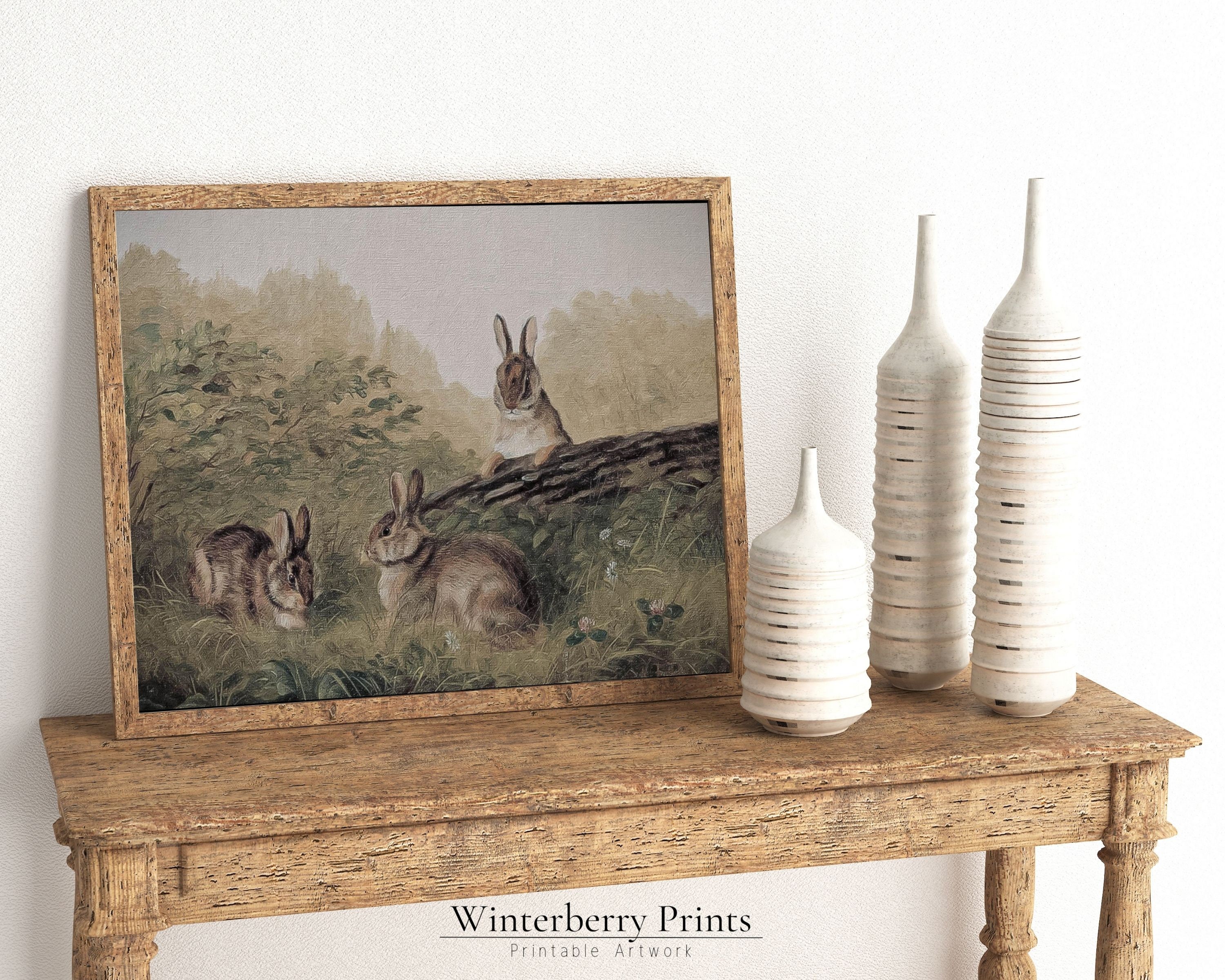 Easter Printable-vintage Rabbit Painting-vintage Easter - Etsy Canada